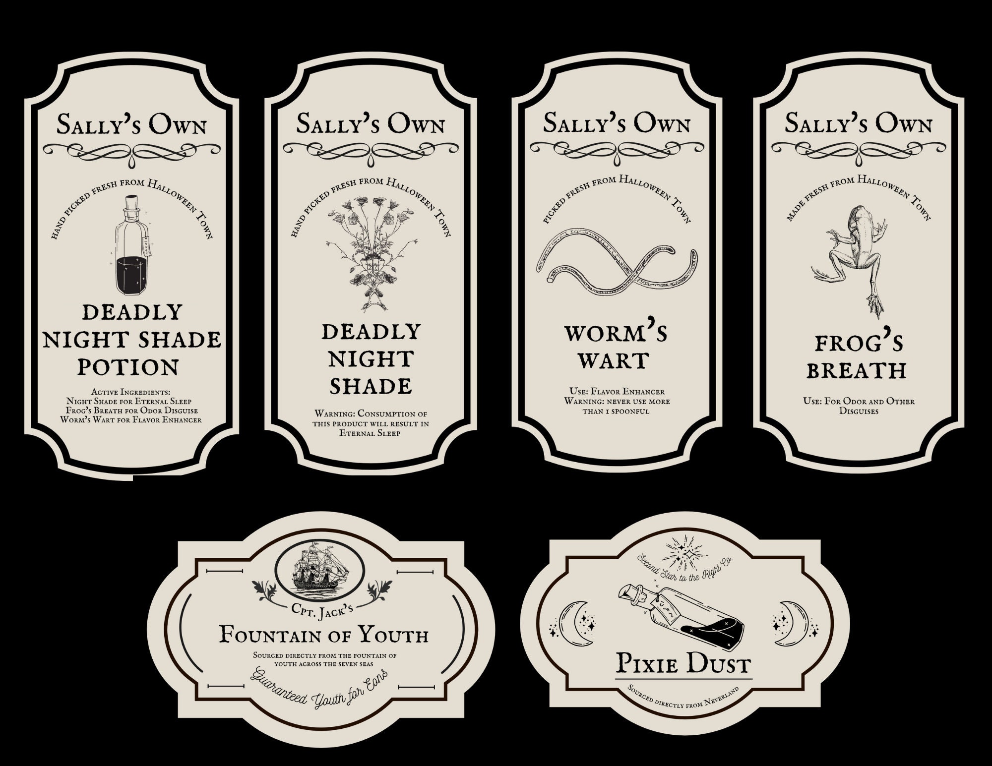 Halloween Potion Label Digital Download 15 Different Vintage Style ...