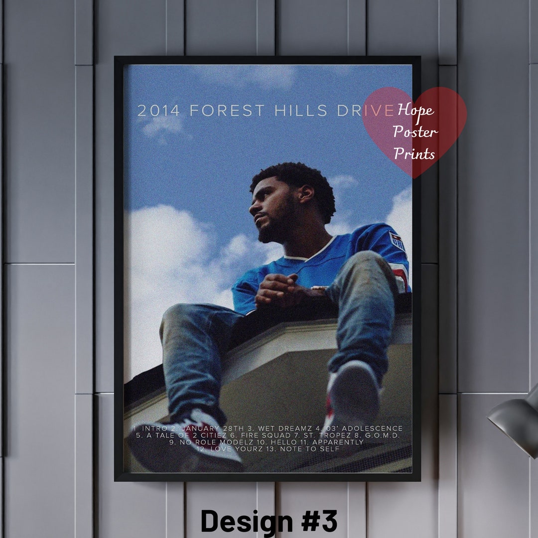 J Cole Poster, J Cole 2014 Forest Hills Drive Album Poster, J Cole ...
