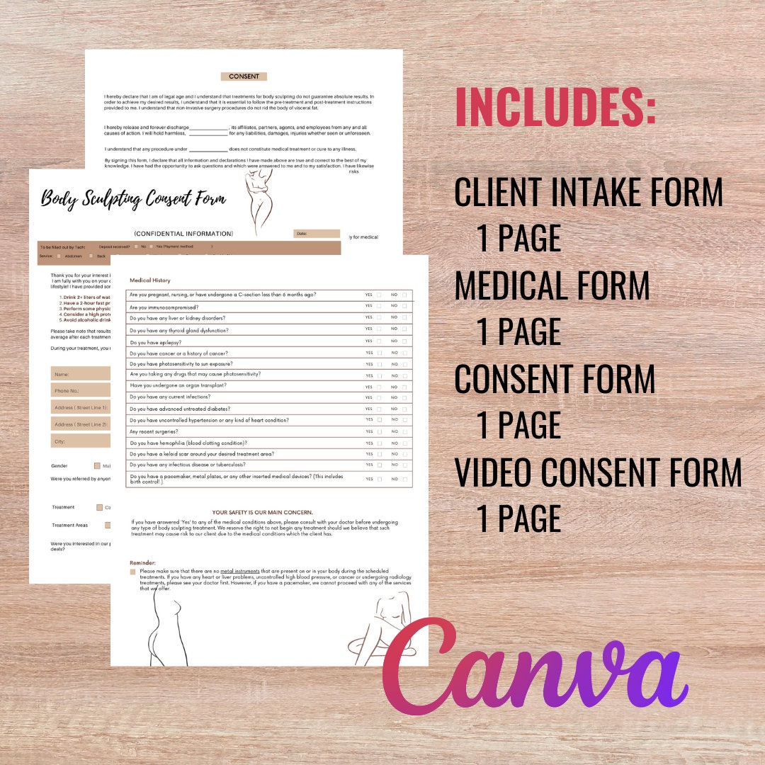 BODY SCULPTING Medical & Consent Forms - Etsy