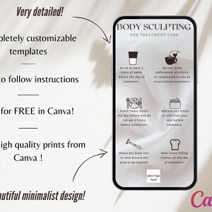 BODY SCULPTING Pre & Post Care Template | Editable Body Contouring ...