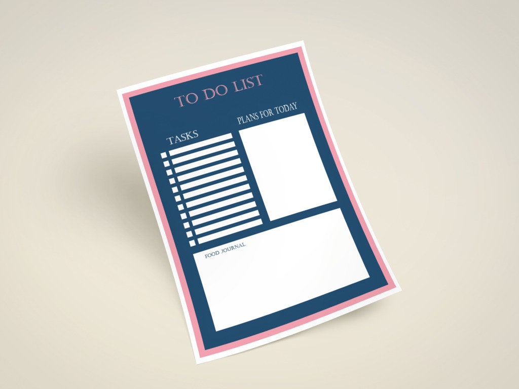 Digital to Do List Notepad Printable Stationary. Weekly - Etsy