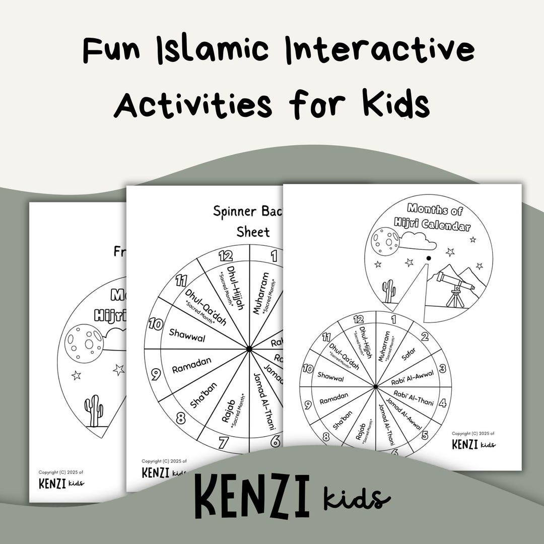 Months of Hijri Calendar Spinner Craft, Islamic Kids Activities ...