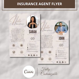 Insurance Agent Introduction Flyer Template: Customizable Design (PDF ...