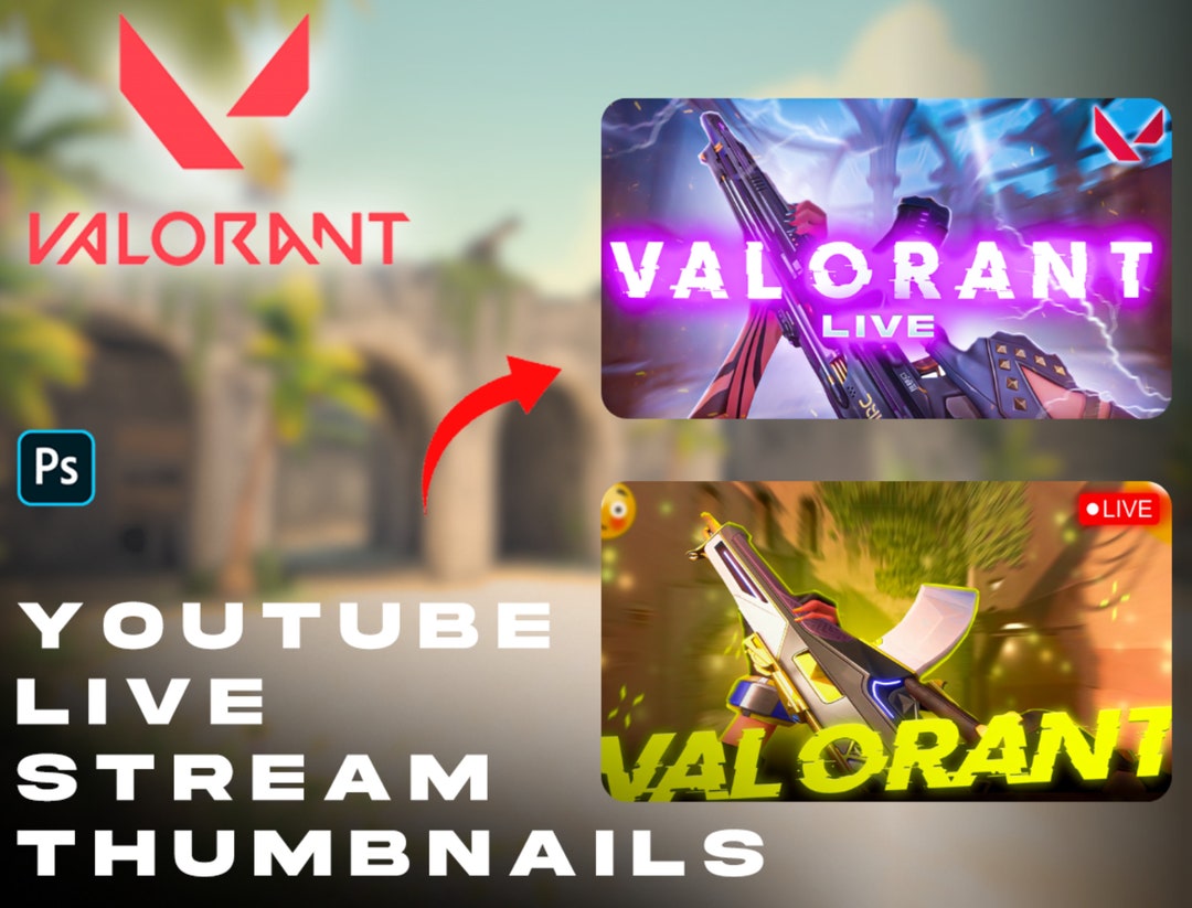 Valorant Youtube Livestream Thumbnails: Gaming Channel Graphics ...