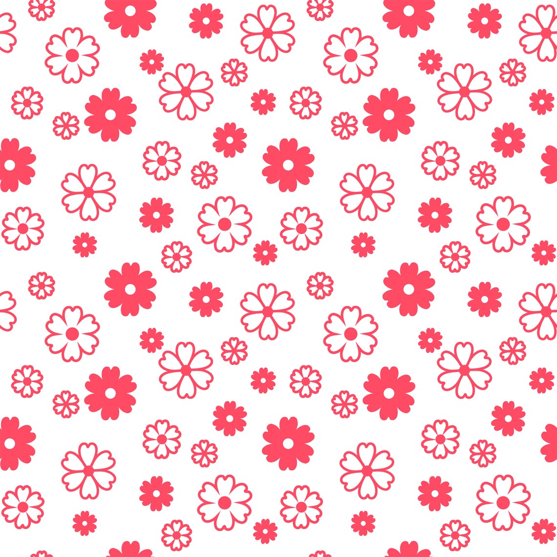 Floral Repeating Daisy PNG, Seamless Pink Daisy File, Valentine Pattern ...