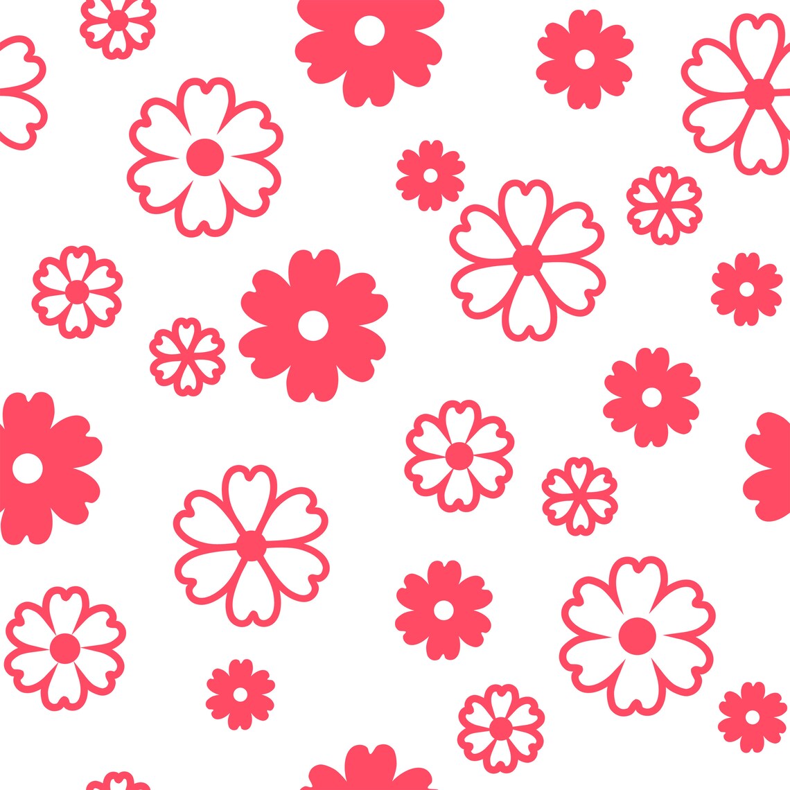 Floral Repeating Daisy PNG, Seamless Pink Daisy File, Valentine Pattern ...