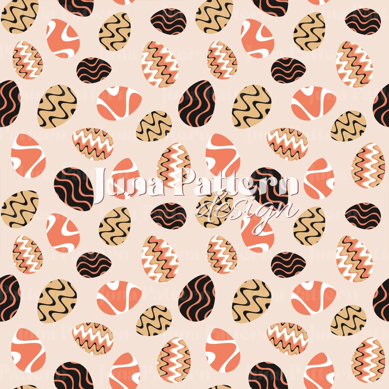 Seamless Ester Eggs Pattern, Surface Ester File, Wavy Lines Eggs ...