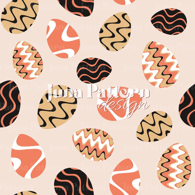 Seamless Ester Eggs Pattern, Surface Ester File, Wavy Lines Eggs ...