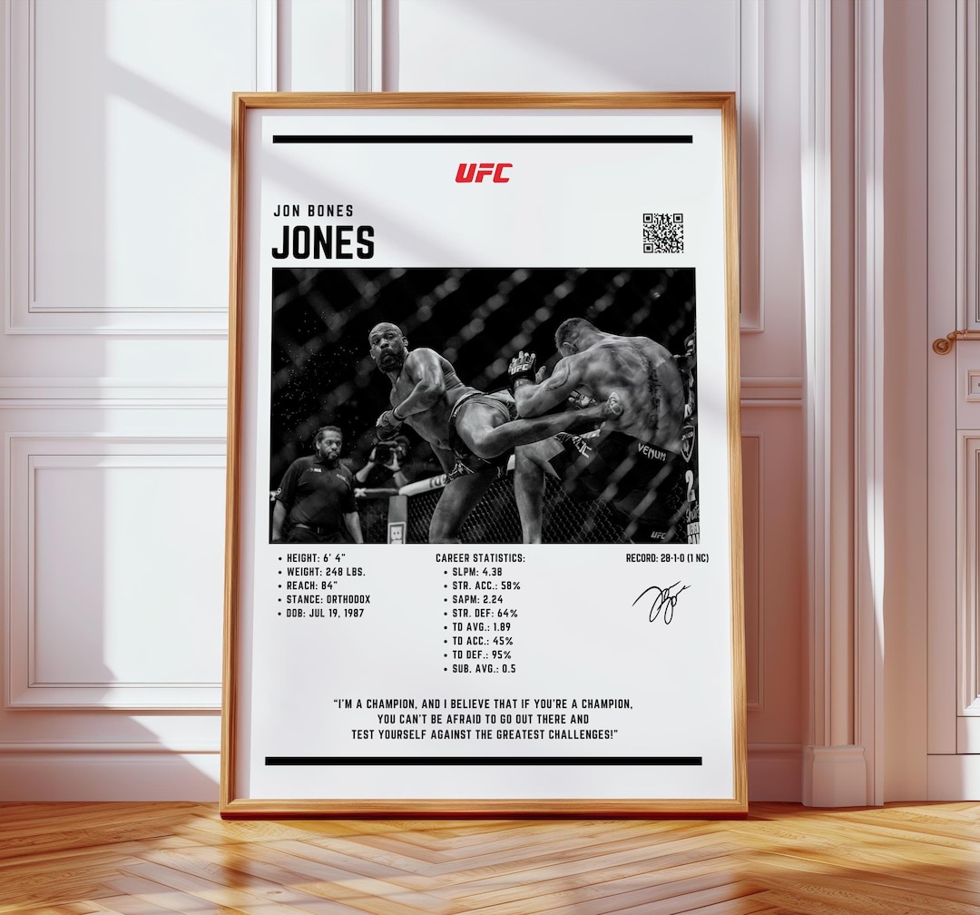 Jon Jones UFC Poster: Stats & Photos (digital Download) - Etsy