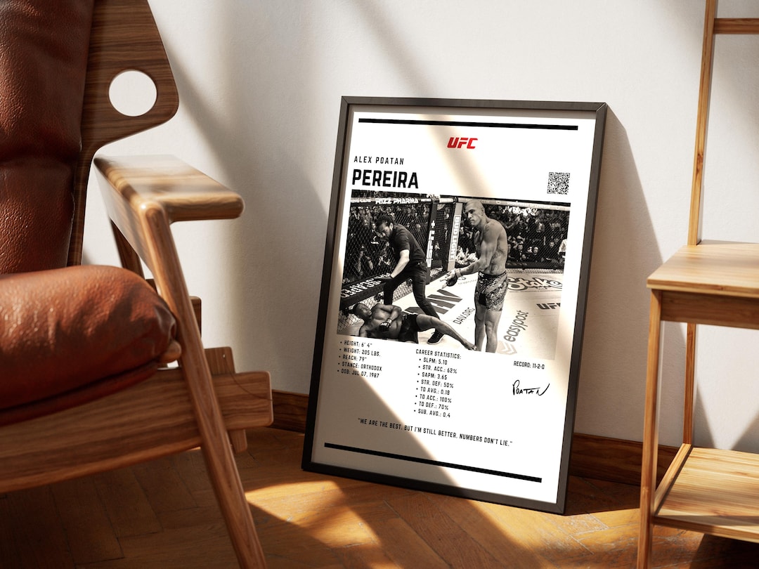 Alex Periera UFС Poster Includes Photos, Stats and More, Personalized ...
