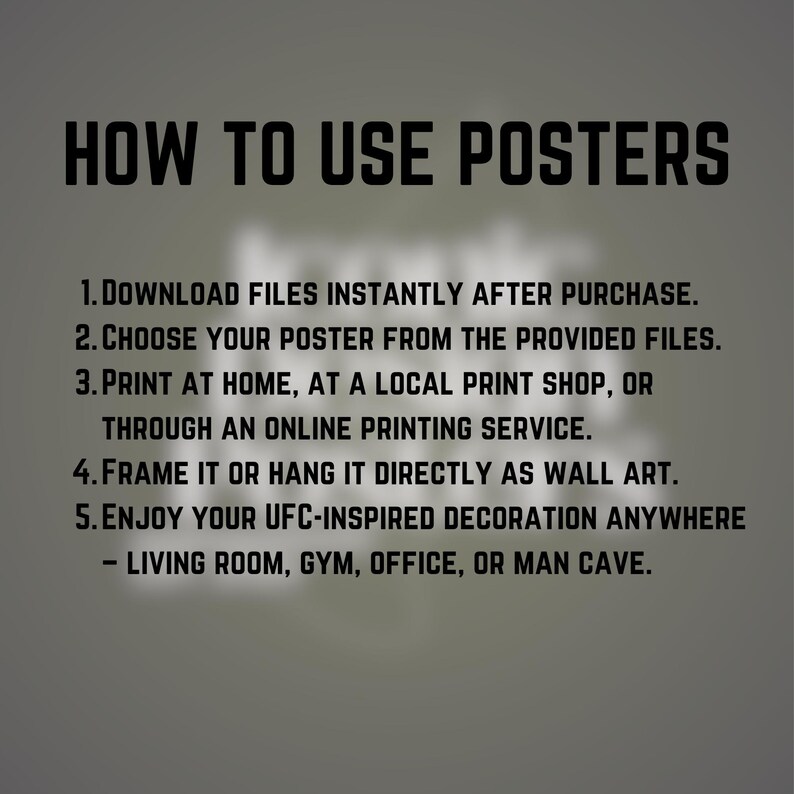 UFC Fighters Poster Set: 30+ Printable Wall Art Designs (digital ...