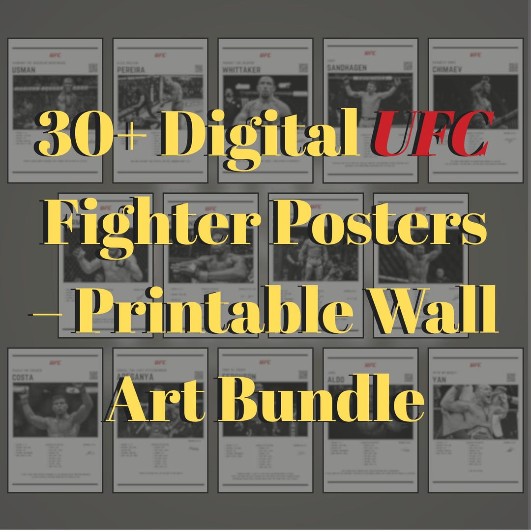 UFC Fighter Posters: 30+ Printable Wall Art Bundle (digital Download ...