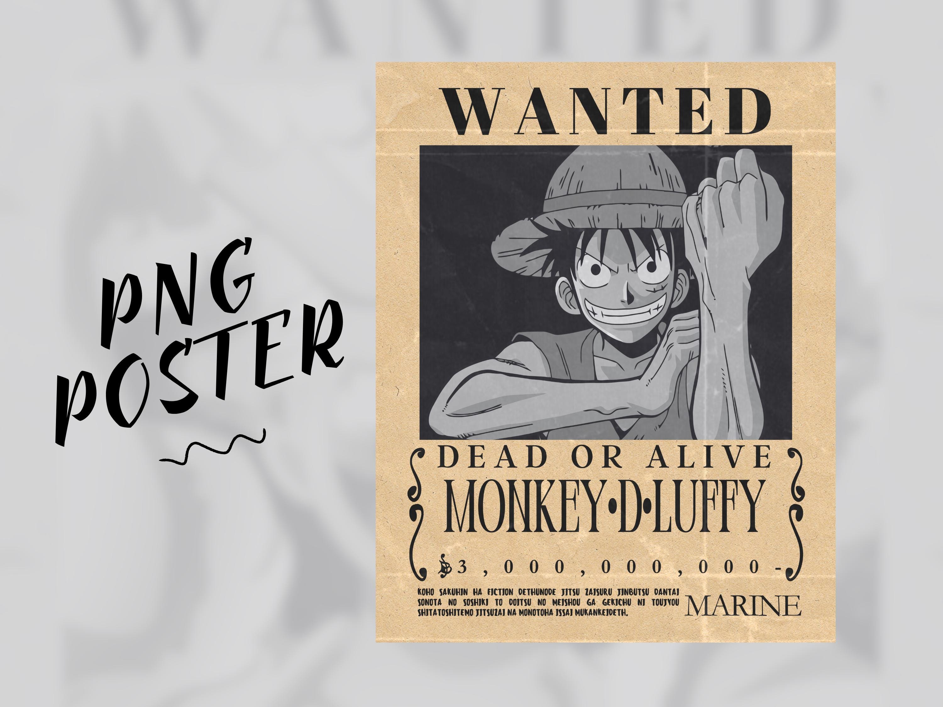 One Piece wanted Poster PNG for Print, One Piece Wallpaper, Poster ...
