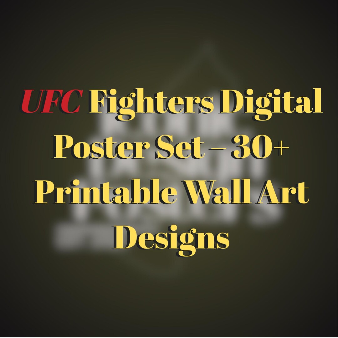 UFC Fighters Poster Set: 30+ Printable Wall Art Designs (digital ...