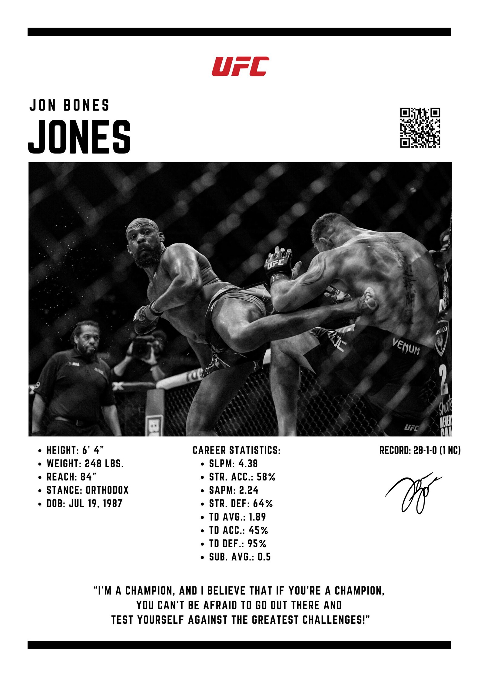 Jon Jones UFC Poster: Stats & Photos (digital Download) - Etsy