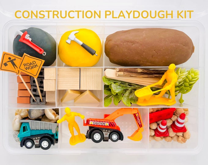 Construction Playdough Kit FREE Tools, Sensory Bin, Playdough Mats ...