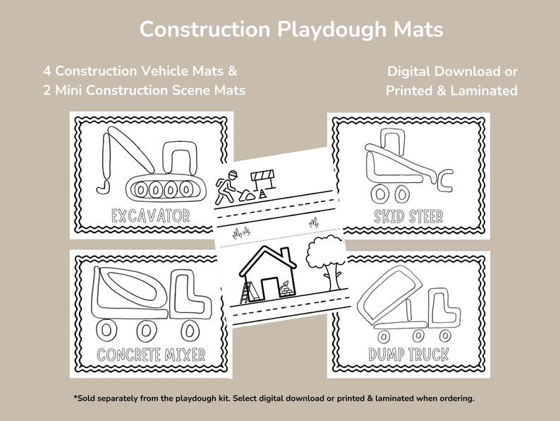 Construction Playdough Kit FREE Tools Sensory Bin - Etsy