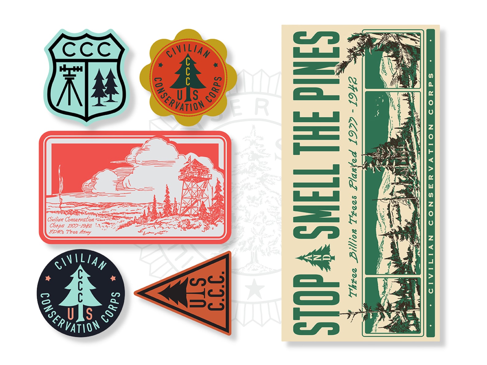 Civilian Conservation Corps Sticker Set Bumper Sticker CCC - Etsy