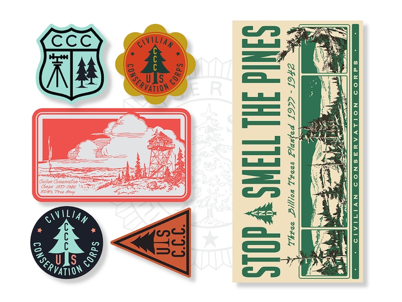 Civilian Conservation Corps Sticker Set + Bumper Sticker CCC - Etsy