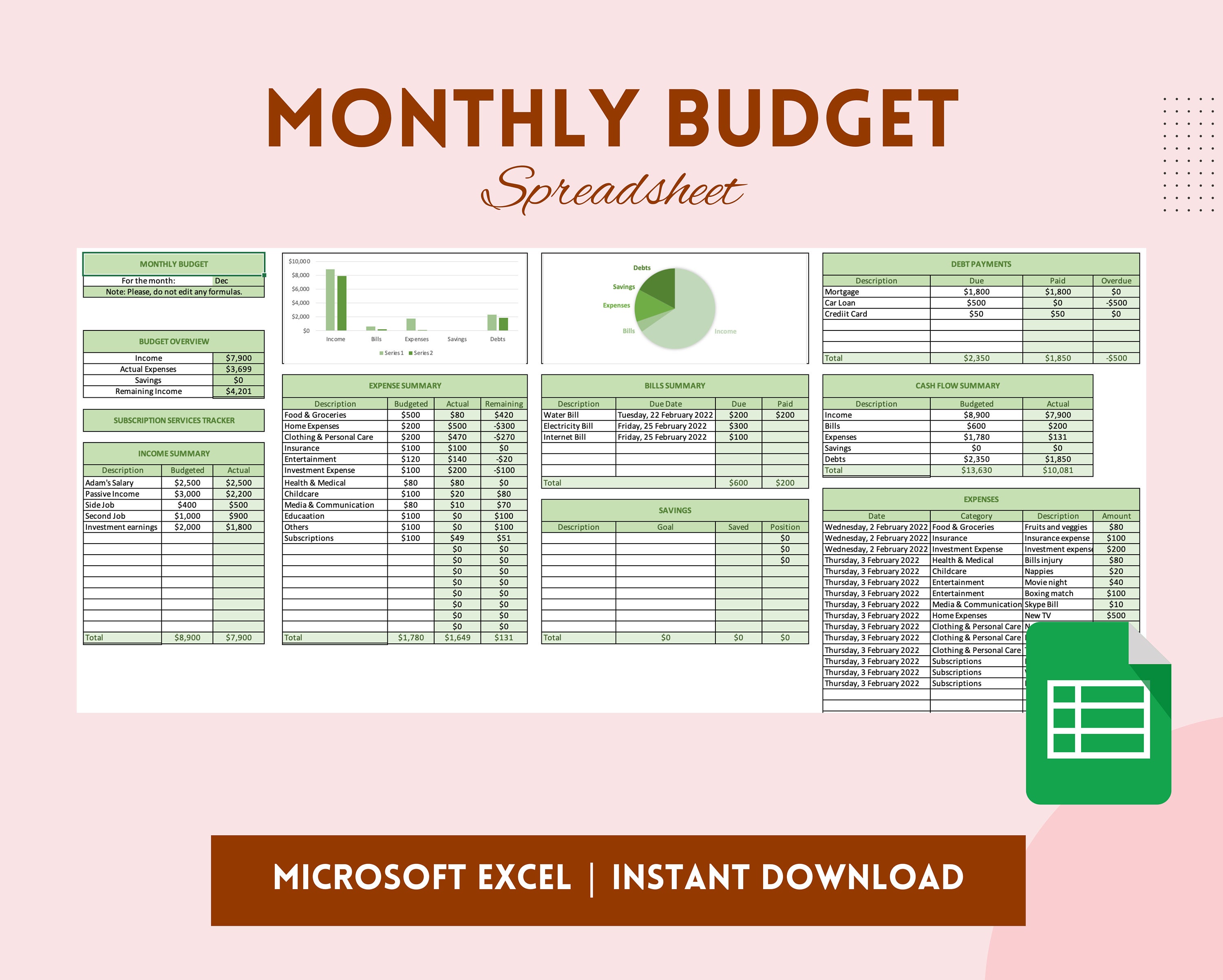 Microsoft Excel Budget Templates