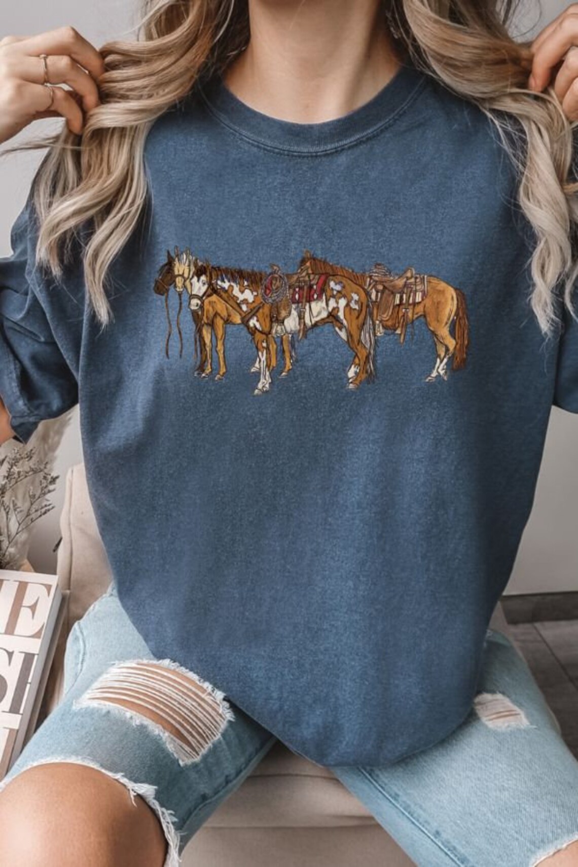Horsin Around Comfort Colors Shirt, Western Graphic Tee, Cowgirl Tshirt ...