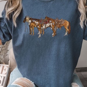 Horsin Around Comfort Colors Shirt, Western Graphic Tee, Cowgirl Tshirt ...
