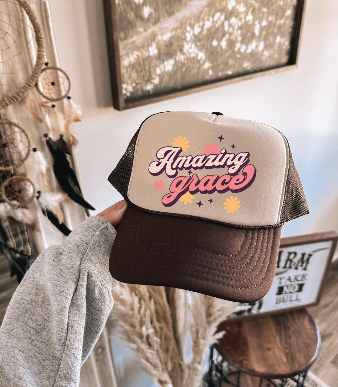 Amazing Grace Trucker Cap, Jesus Hat, Christian Trucker Hats, Christian ...