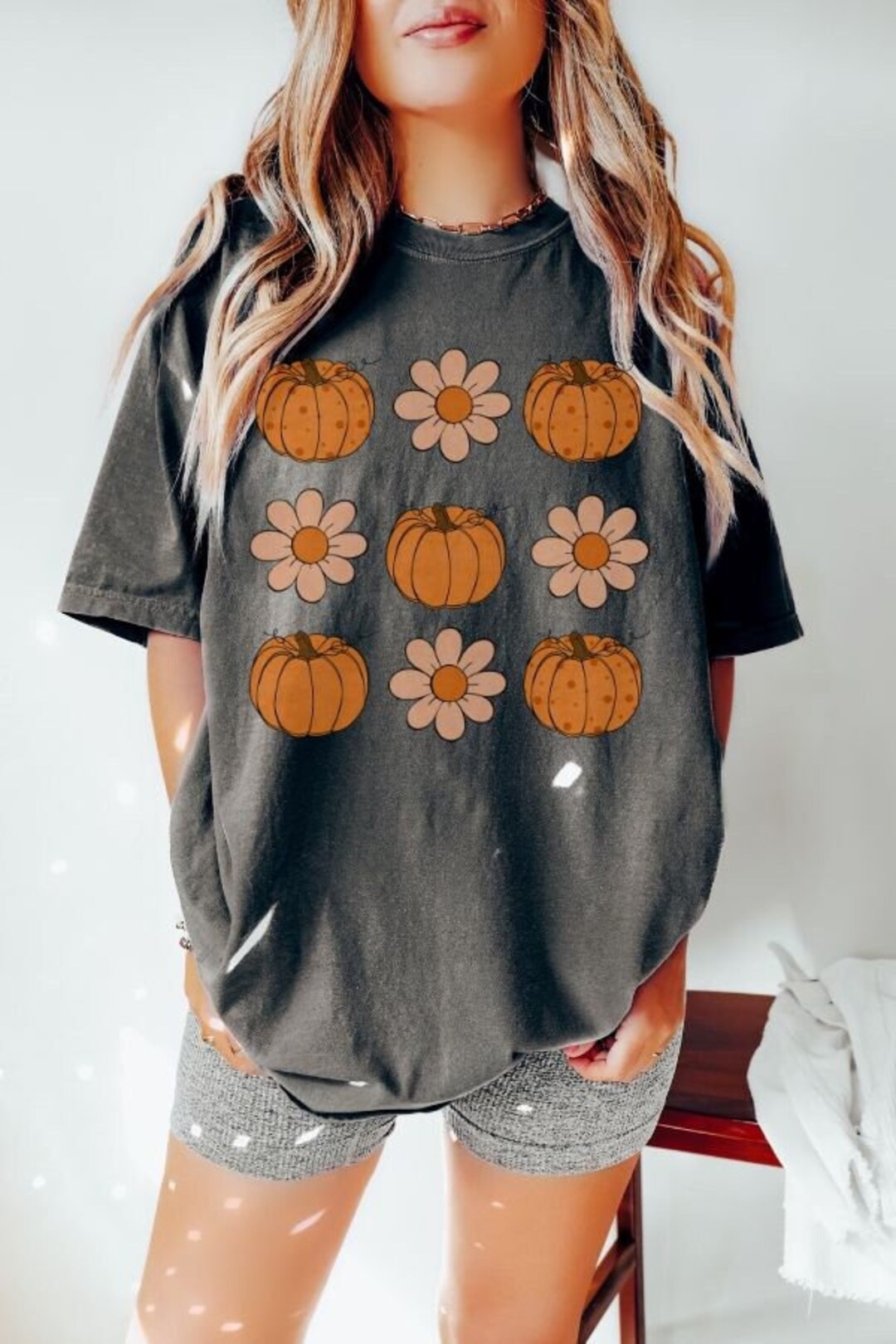 Comfort Colors® Vintage Floral Pumpkins T-shirt, Retro Pumpkin Tshirt ...