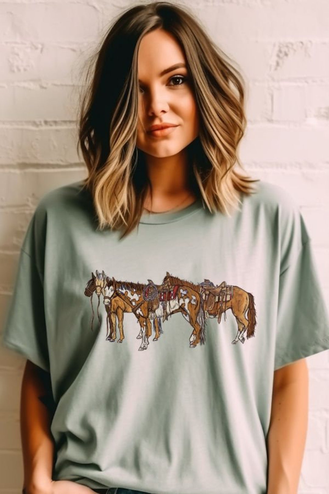 Horsin Around Comfort Colors Shirt, Western Graphic Tee, Cowgirl Tshirt ...