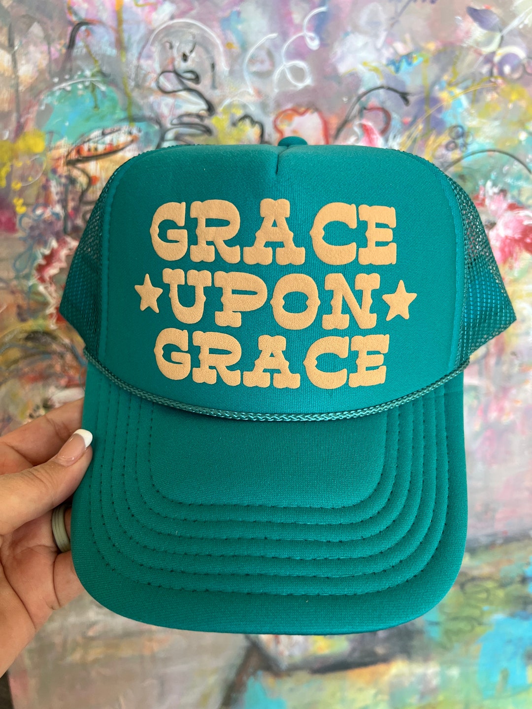 Grace Upon Grace Trucker Hat, Trendy Trucker Hat, Religious Hat, Jesus ...
