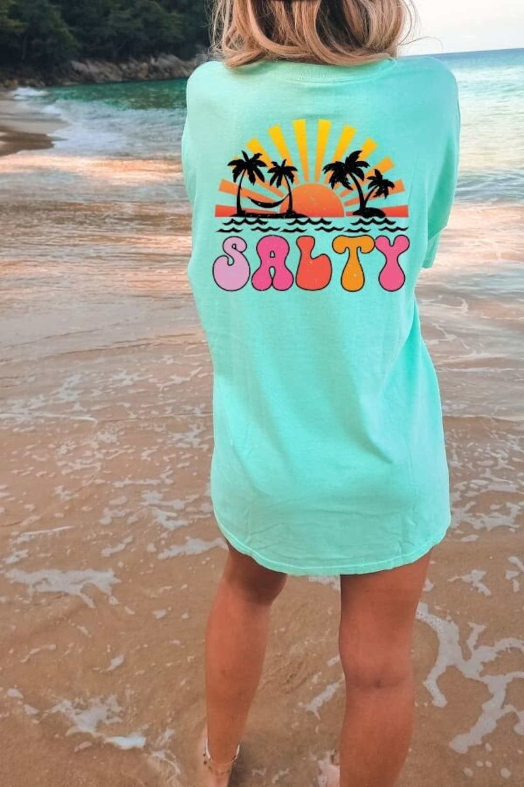 Beach Tshirt, Comfort Colors Shirt, Oversized Summer Tee, Preppy ...