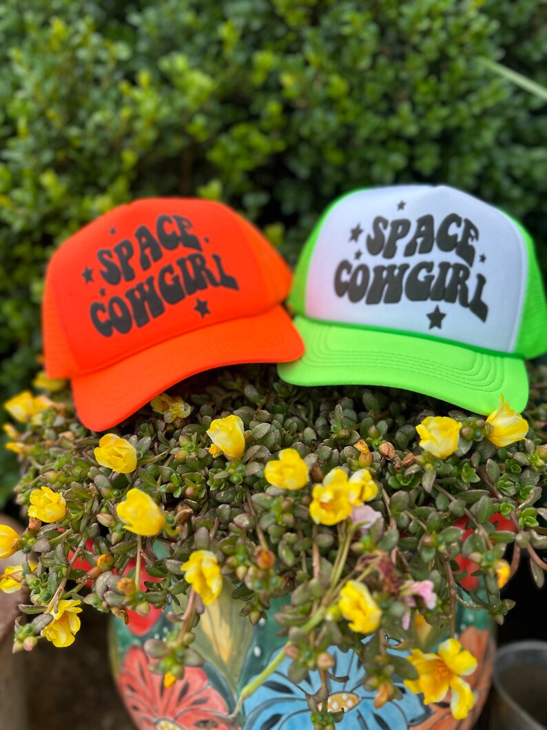 Space Cowgirl Trucker Hat, Western Trucker Hat, Neon Trucker Cap ...