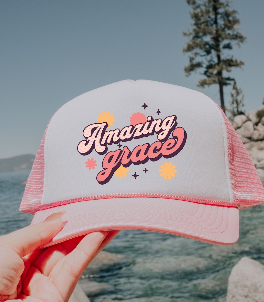 Amazing Grace Trucker Cap, Jesus Hat, Christian Trucker Hats, Christian ...