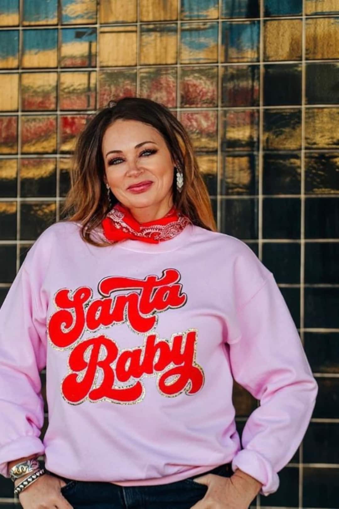 Santa Baby Sweatshirt, Santa Chenille Patch Sweatshirt, Retro Santa ...