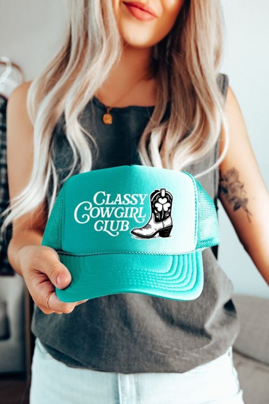 Classy Cowgirl Club Trucker Hat, Western Trucker Hat, Cowgirl Trucker ...
