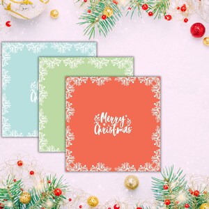 Printable Christmas Cards Bundle- 4x4 Inch Cards - Instant Download ...