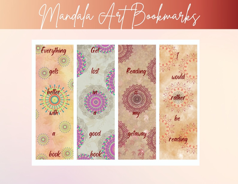 Printable Bookmarks With Mandala Art Design With Reading Quotes for ...