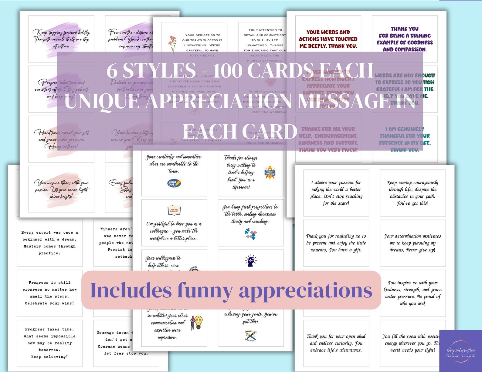 Printable Encouragement Cards: 600 Positive Affirmation Notes (digital ...