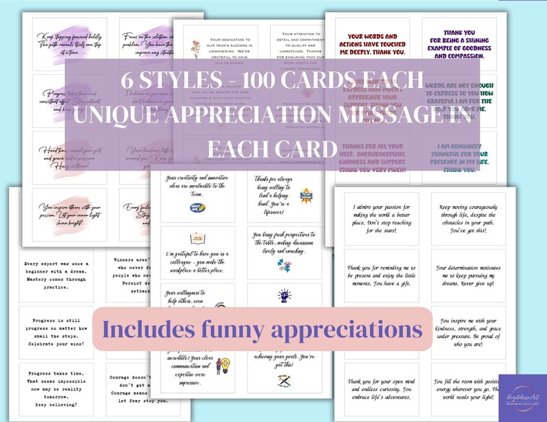 Printable Encouragement Cards for Employee Appreciation, Gratitude ...