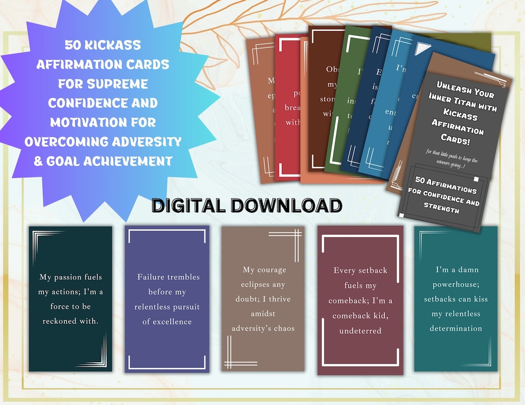 50 Powerful Printable Affirmation Cards for Badass Achievers ...