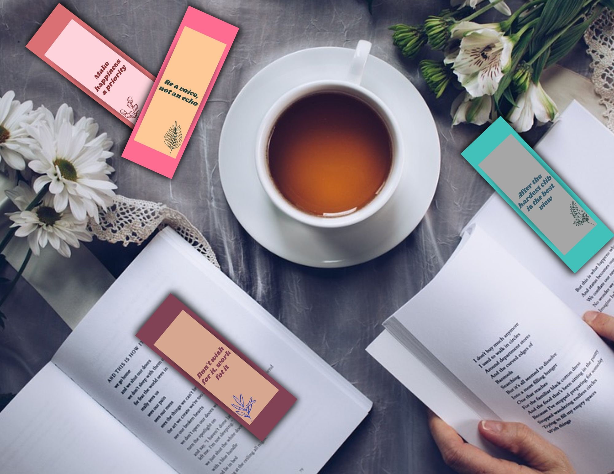 Colorful Printable Bookmarks in Minimalist Style and Unique Design for ...