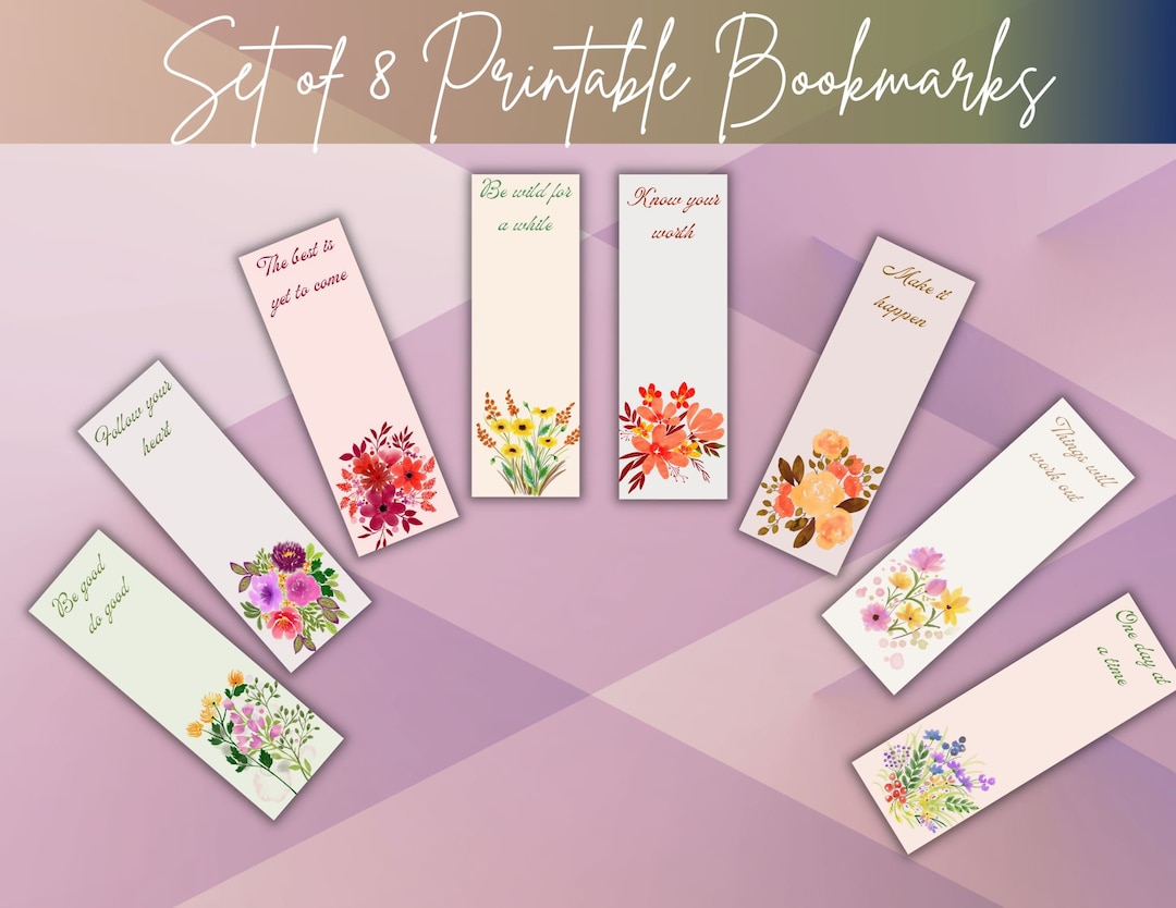 Printable Bookmarks in Pastel Colors With Watercolor Floral Design for ...