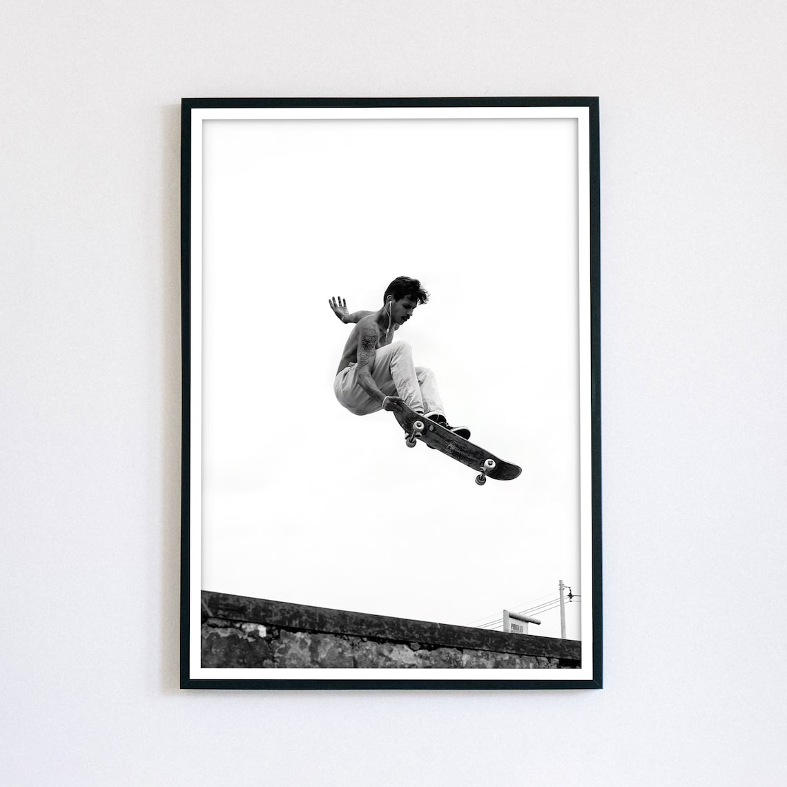 Set of 3 Skateboard Poster, DOWNLOADABLE Prints, Black and White ...