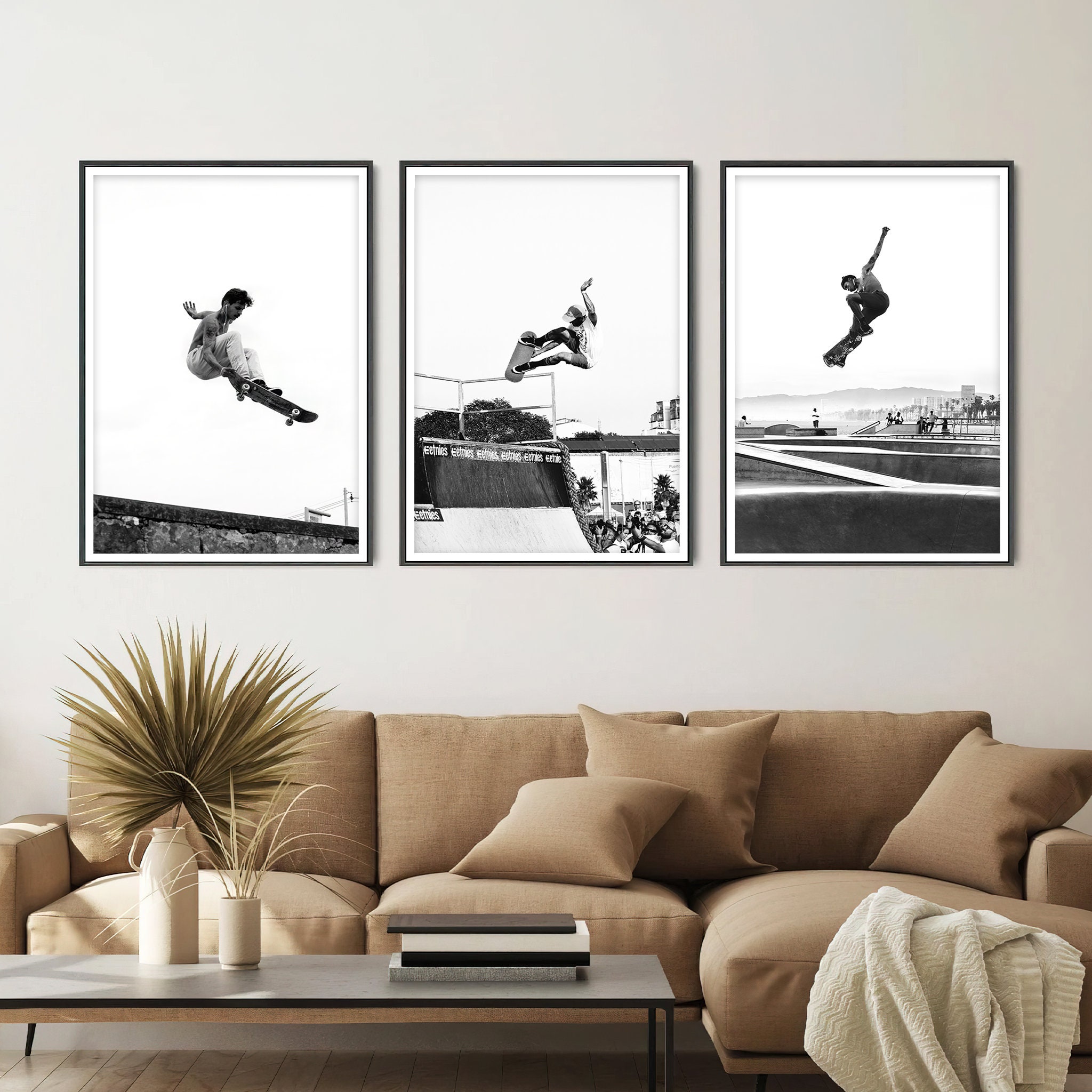 Set of 3 Skateboard Poster, DOWNLOADABLE Prints, Black and White ...