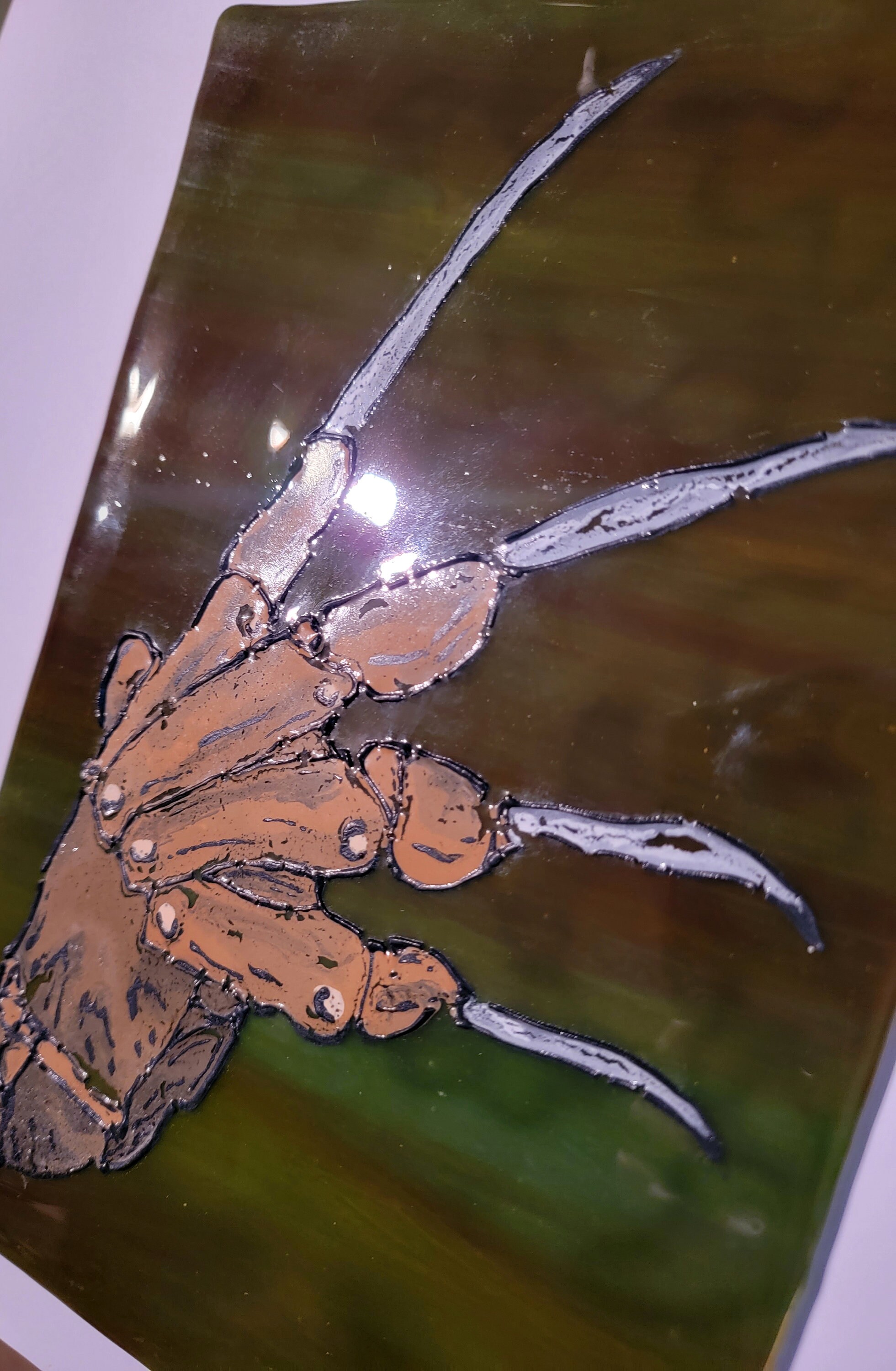 Fused Glass Art Freddy Krueger Hand Painted Bladed Glove A - Etsy