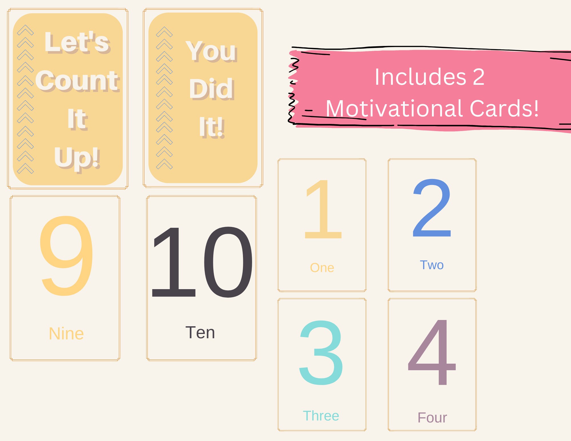 Number Counting Flashcards Printable Homeschool Activity 1-10 Toddler ...