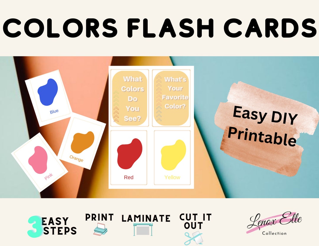 Colors Flashcards Printable Homeschool Activity Toddler Learning - Etsy