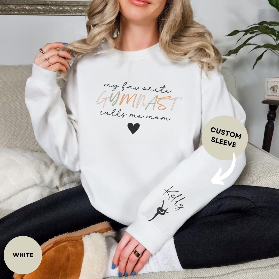 Custom Gymnastics Mom Sweatshirt With Kids Names on Sleeve Gift for ...