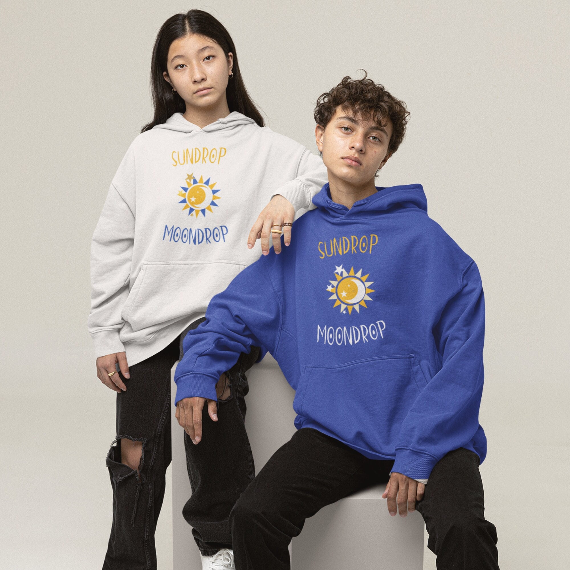 FNAF Sundrop & Moondrop Hooded Sweatshirt, Sundrop Moondrop Hoodie ...