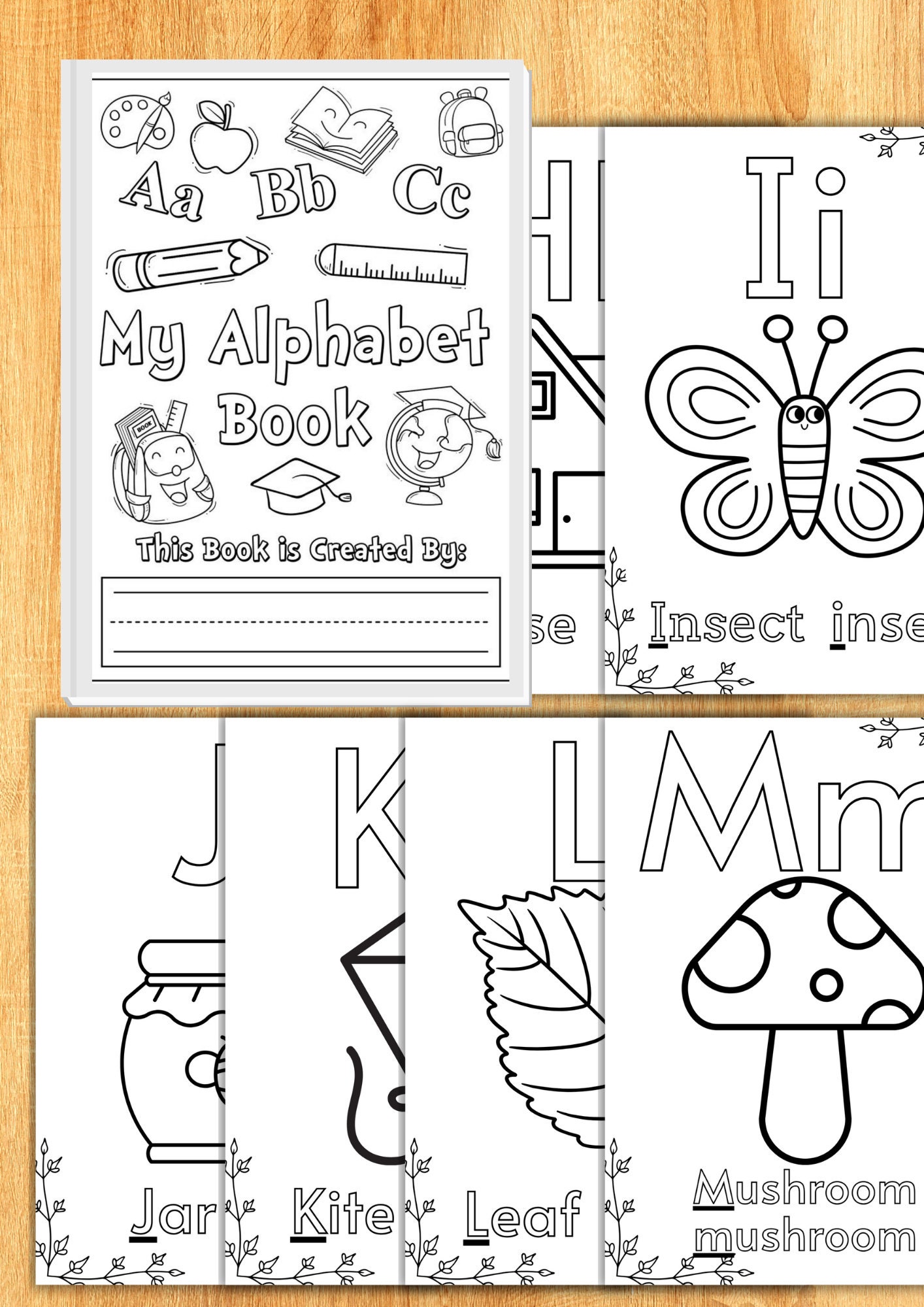 Printable Alphabet Coloring Book: 28 Pages, Educational (digital ...